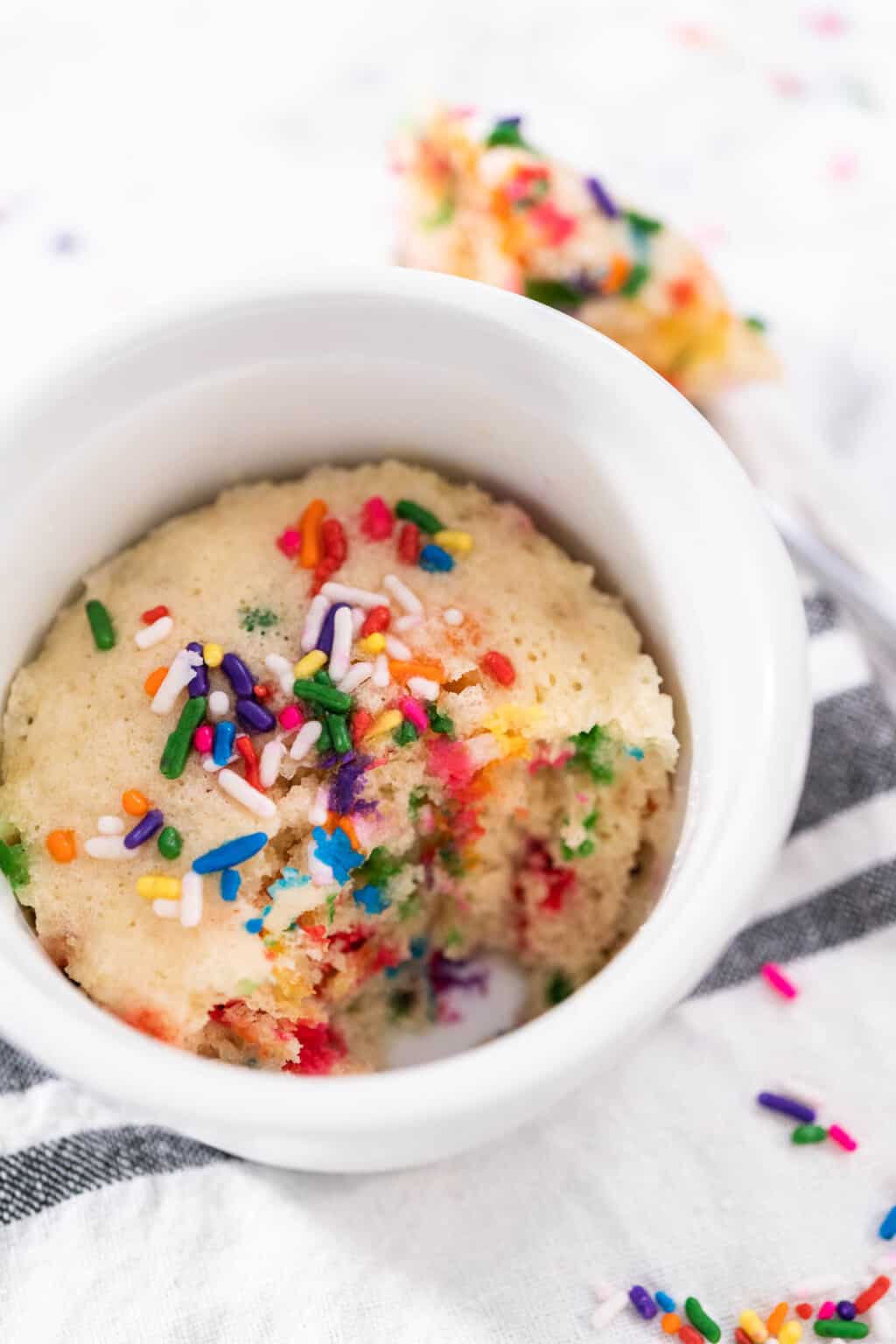 Soft Vanilla Vegan Mug Cake - Colleen Christensen Nutrition