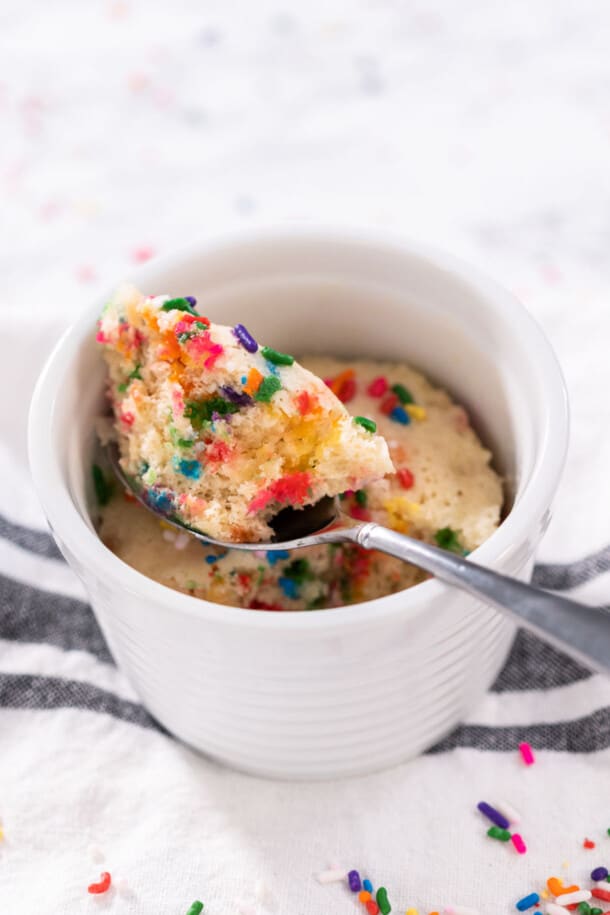 Soft Vanilla Vegan Mug Cake - Colleen Christensen Nutrition