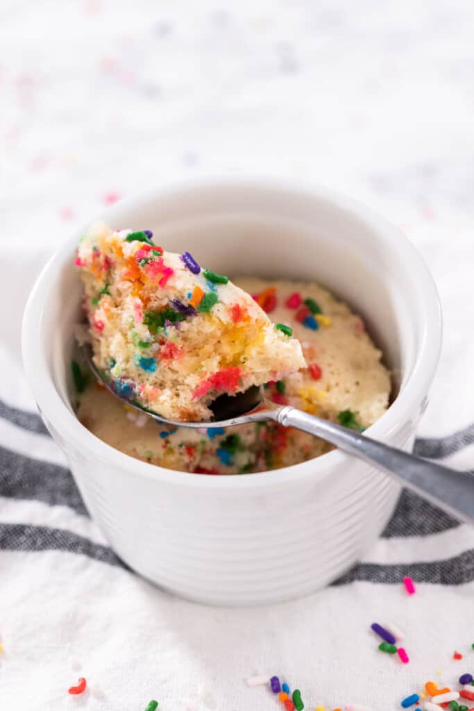 Soft Vanilla Vegan Mug Cake - Colleen Christensen Nutrition